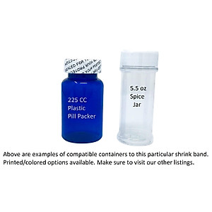86 x 28 mm Clear Perforated Shrink Band for Spice Jars, Large Packer Bottles, Small Jars and More. [Compatible Diameter Range: 1.85” – 2”] - Bundle of 100