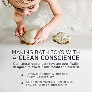HEVEA Squeeze'n'Splash Rubber Duck & Frog Bath Toys Gift Set - Bath Toy for Babies and Toddlers - 100% Natural Rubber, Plant Based, Plastic-Free, BPA-Free