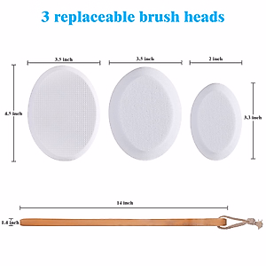 Creamify Lotion Applicator for Your Back, Lotion Applicators, Long Wooden Handle with Replaceable Brush Head, Easy Reach for Bath, Skin Cream, Tanning