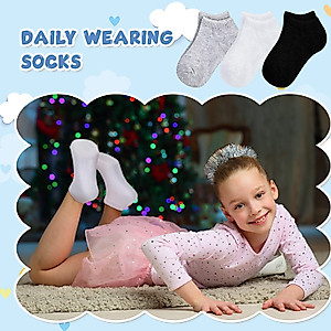 Handepo 50 Pairs Toddler Boys Socks, Low Cut Athletic Socks for Kids, Cotton & Polyester, S Size (2-4 yrs), Black, White, Gray