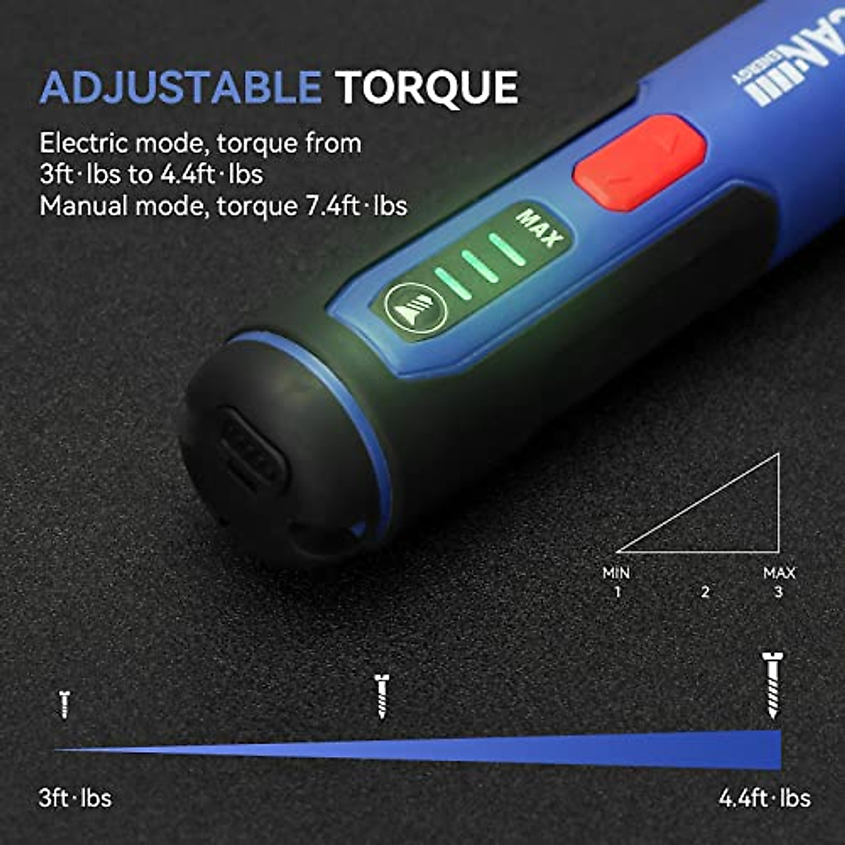 VCANENERGY 4V Electric Screwdriver,2000mAh USB Rechargeable Battery,Cordless Power Screwdriver with LED Light,Adjustable Torque,38 in 1,Suitable for small projects