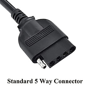 Oyviny 7 Way Round to 5 Way Flat Coiled Trailer Plug Adapter 7 Pin to 5 Pin Trailer Coiled Wiring Adapter Full Length 5 Foot (60 inches)