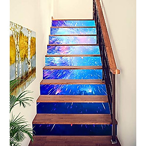 3D Shiny Stars LT321 Stair Risers Decoration Photo Mural Vinyl Decal Wallpaper Murals Wallpaper Mural US Amy 2023 Aug (13x H:18cm x W:94cm (7"x37"))