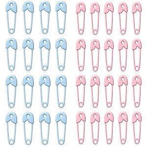 Mini Plastic Safety Pin Girl Baby Shower Table Decor 72Pcs Pins Baby Shower Favor Charms(36 Pink + 36 Blue)