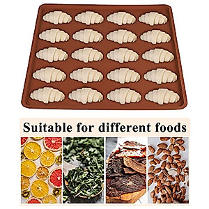 TWOWYHI 4 PCS 14x14 inch Silicone Dehydrator Mats with Edge Square Silicone Sheets Non-stick Silicone Fruit Trays Reusable Fruit Leather Trays for Dehydrator High Temperature Resistance Roll Up Trays for Fruits Meat Vegetables Herbs