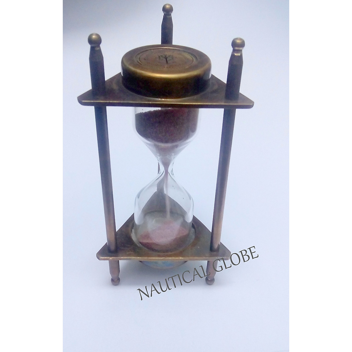 MERIDIAN NAUTICALS Brass Sand Timer Nautical Antique Vintage Item Replica Hour Glass Maritime Item