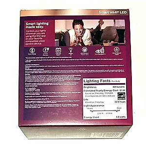 Philips Wiz connected 2-Pack bundle A19 LED Wi-Fi Smart Bulb FULL COLOR 800 Lumens Dimmable 60w equivalent