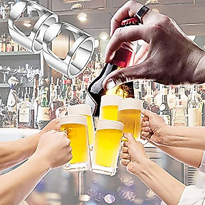 HUASAI Bottle Opener Ring for Men Bar Versatile Stainless Steel Ring for Party（Bottle Opener Ring 6）