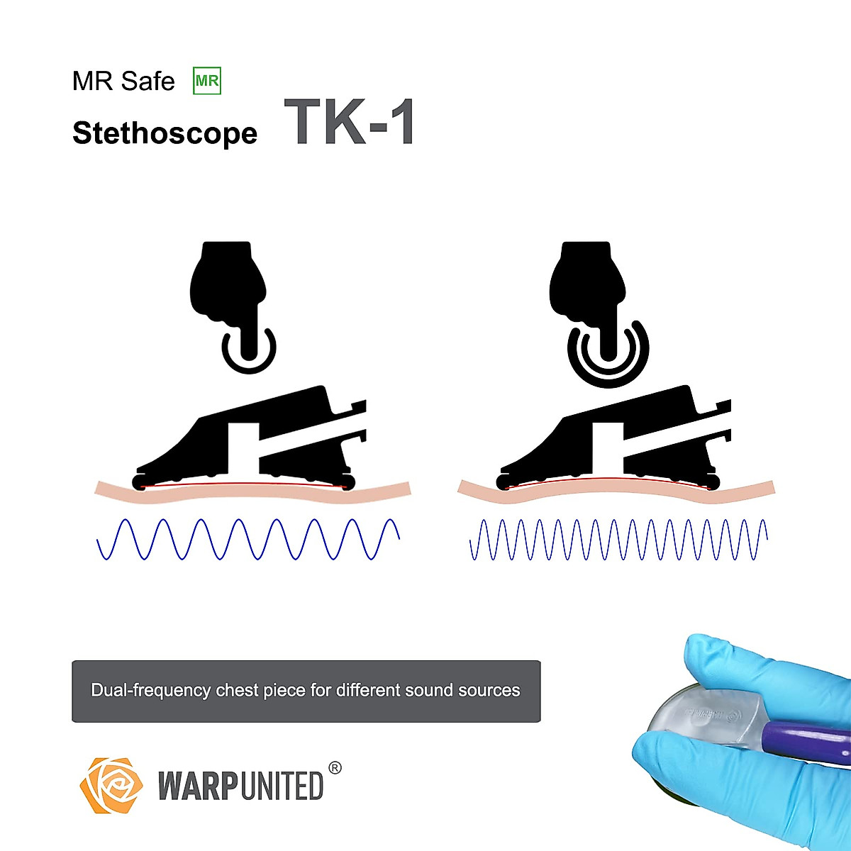 TK-1 Professional MR Safe Stethoscope Dual-Frequency Avocado Green