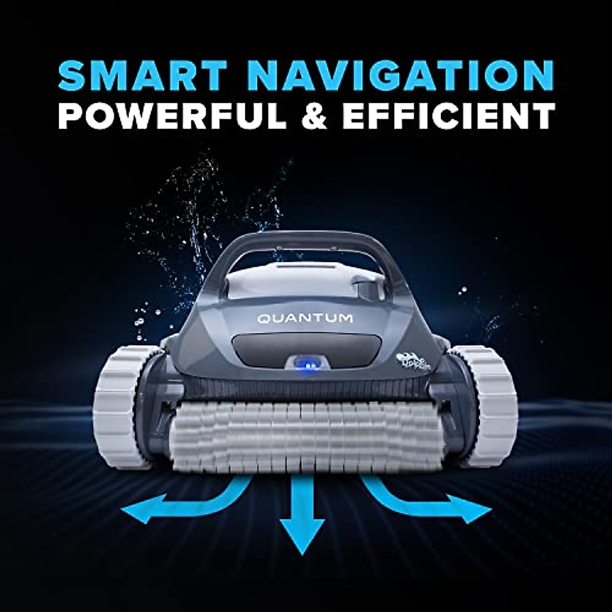 Dolphin Quantum Automatic Robotic Pool Cleaner with Extra-Large Filter Basket and Intense Waterline Scrubbing Power, Ideal for In-ground Swimming Pools up to 50 Feet