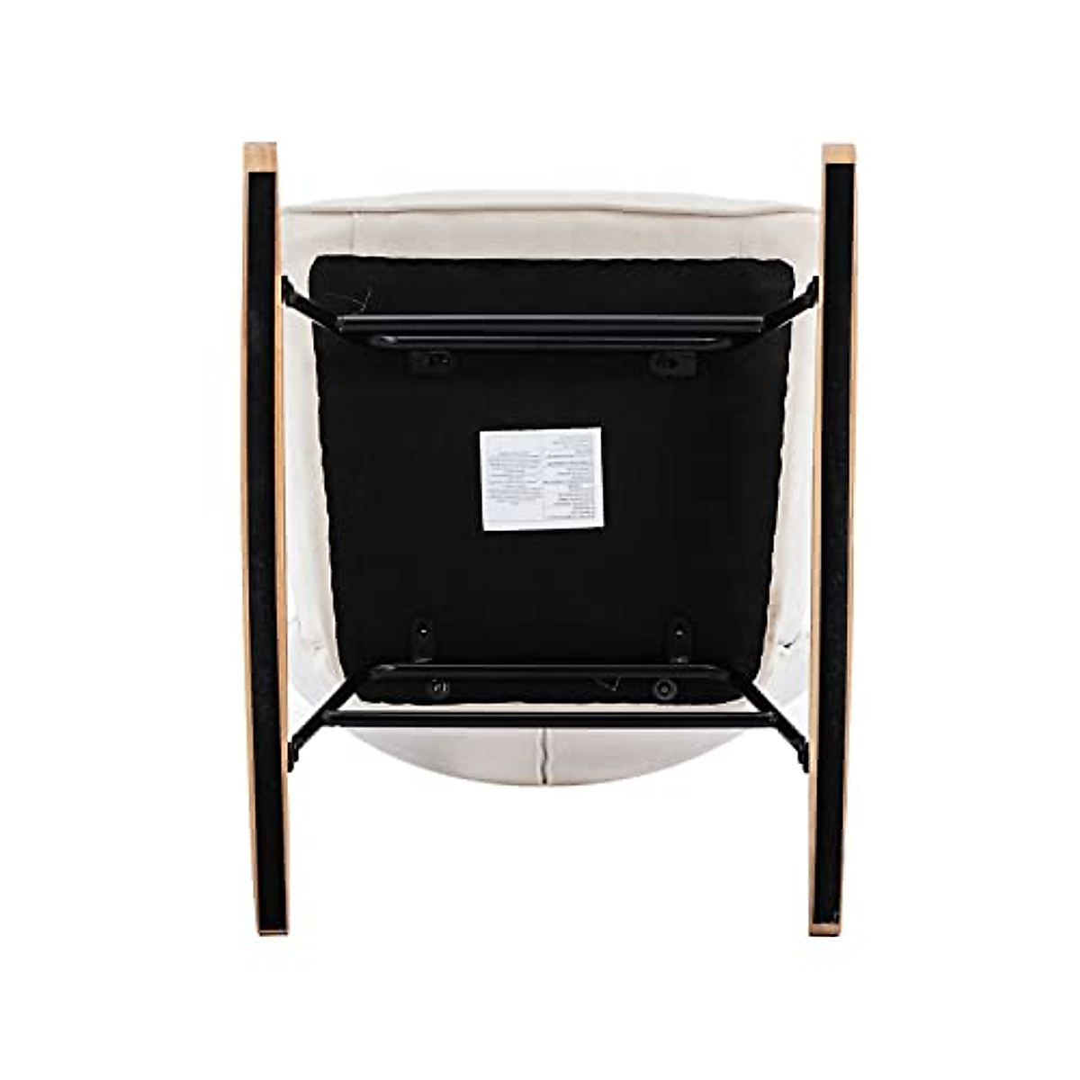 Wahson Glider Rocking Armchair with Tufted High Wingback Chenille Leisure Rocker Recliner Chair with Upholstered Comfy Cushion for Nursery/Indoor/Living Room/Bedroom, Beige