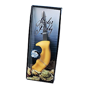 Swissmar Shucker Paddy Universal Oyster Knife, Yellow Handle, 8 x 2.5 x 1 inches