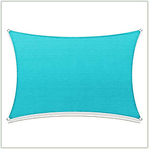 ColourTree 10' x 13' Turquoise Sun Shade Sail Rectangle Canopy Awning Fabric Cloth Screen - UV Block UV Resistant Heavy Duty Commercial Grade - Outdoor Patio Carport - (We Make Custom Size)