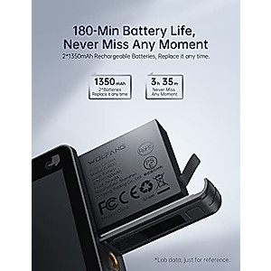 WOLFANG GA420 Action Camera 4K 60FPS 24MP WiFi Waterproof Underwater Camera 3.0 EIS Stabilization 8X Zoom Helmet Camera (External Microphone, Remote Control, 2x1350mAh Batteries and Accessory Kit)