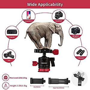 2023 New Camera Tripod, Aluminum Travel Tripod for Camera, DSLR Camema Tripod, Compact Professional Camera Tripod Monopod with 360 Panorama Ball Head, 1/4 QR Plate, Carry Bag