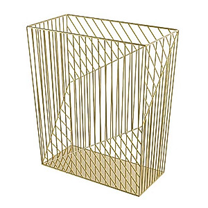 U Brands Metal Trash Can, Vena Collection, 6 Gallon Capacity, Gold (3232U02-06)