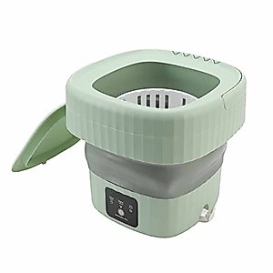 6L Foldable Portable Washing Machine, Mini Small Washer with Drain Valve, Drain Basket for Apartment, Laundry, Camping, RV, Travel, Underwear, Baby Clothes (US Plug)