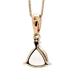 Gin & Grace Valentine's Jewelry 10K Rose Gold Genuine Morganite & Diamond (I1,I2) Pendant for Women (Trillion Cut)
