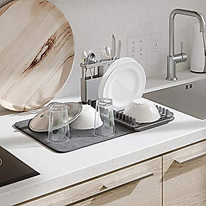 Umbra UDry Over The Sink Dish Drying Rack, Charcoal