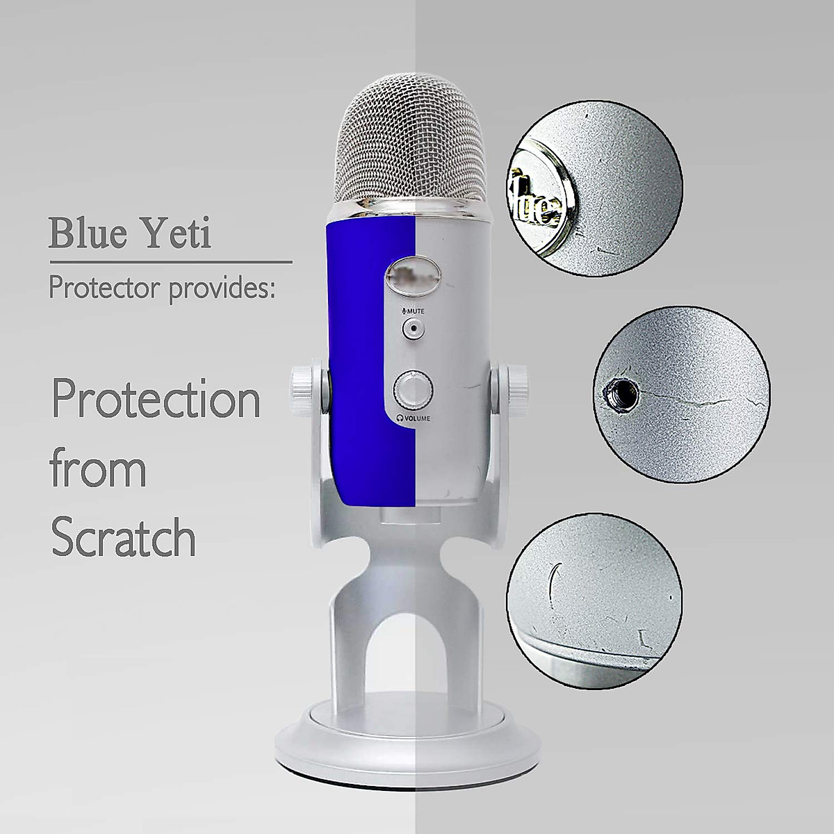 YOUSHARES Microphone Windscreen Foam - Mic Cover Pop Filter Windshield &Protector for Blue Yeti, Yeti Pro Condenser Microphones (Blue)
