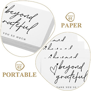 LALAFINA 100pcs Thank You Cards Greeting Cards Beyond Grateful Cards Appreciation Cards Thank You Cards Small Business with Envelope for Business, Wedding, Graduation