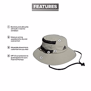 adidas mens Victory 3 Hat Bucket Headwear, Feather Grey/Black, Large-X-Large US