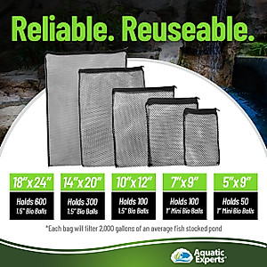 Aquatic Experts Mesh Bags for Bio Ball Filter Media - Perfect for Aquarium and Pond Filtration, (1 Pack 14 inches x 20 inches)
