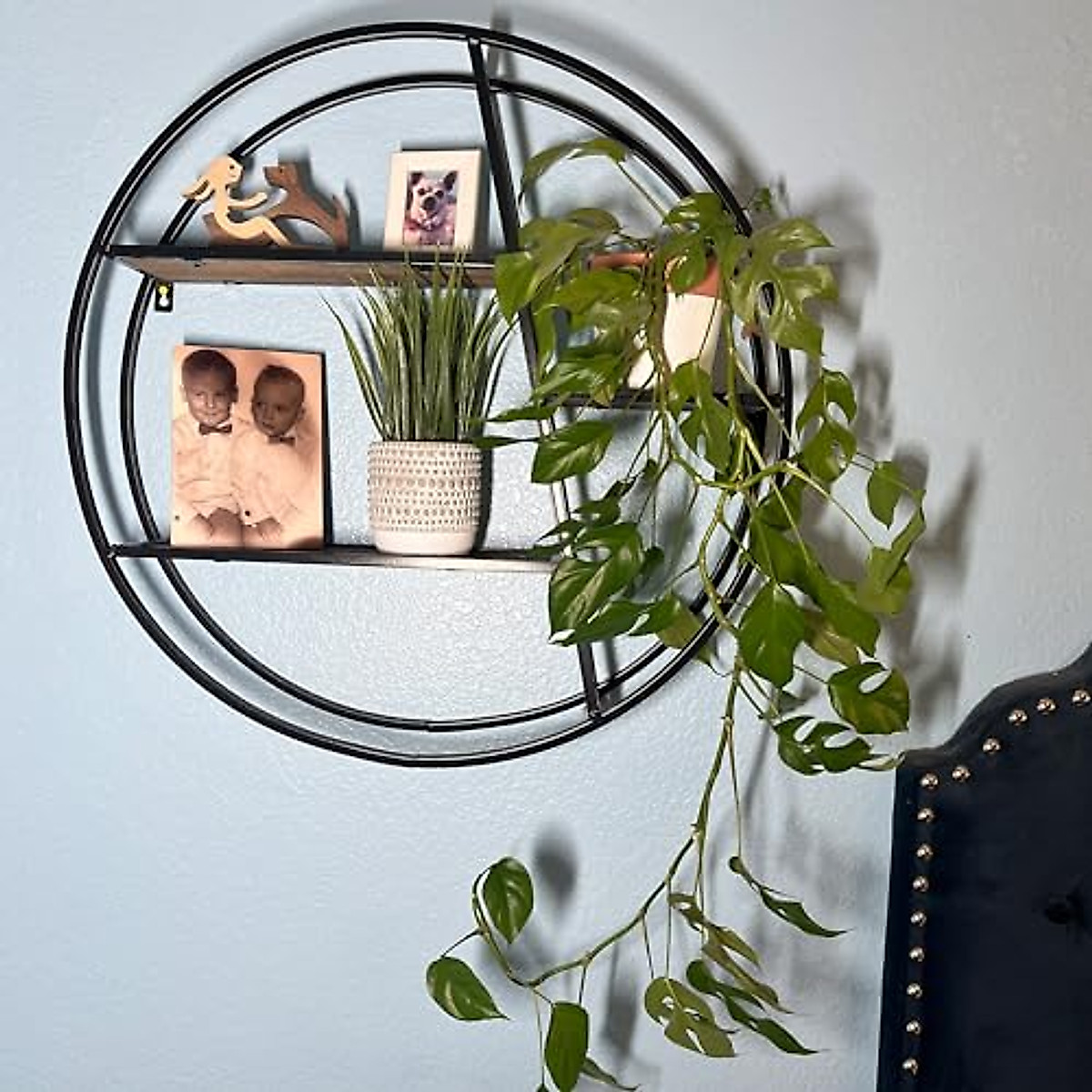 Admired By Nature 3 Tier Floating Shelves Wall Mount Shelf, Farmhouse Shelf for Wall Decor, Accent Wall Shelf, Display Shelf, Rustic Wood Wall Mounted Organizer Storage Shellf for Home Decor, 1 Unit