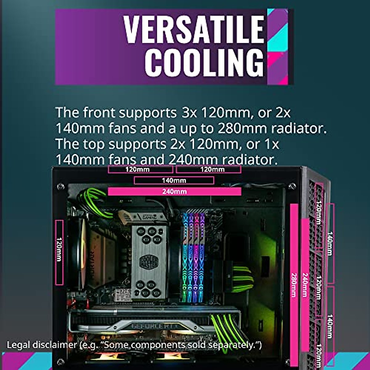 Cooler Master MasterBox MB320L ARGB Micro-ATX with Dual ARGB Fans, DarkMirror Front Panel, Mesh Front Intake Vents, Tempered Glass Side Panel & ARGB Lighting System