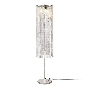 Surpars House Raindrop Crystal Floor Lamp On/Off Switch in Line,Silver