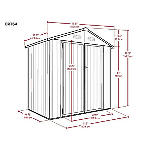 Cover-It 6x4 Metal Outdoor Galvanized Steel Storage Shed with Swinging Double Lockable Doors for Backyard or Patio Storage of Bikes, Grills, Supplies, Tools, Toys, for Lawn, Garden, and Camping, Tan