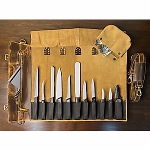 RUSTIC TOWN Leather Knife Roll & Leather Journal - A Perfect Combo for Chefs
