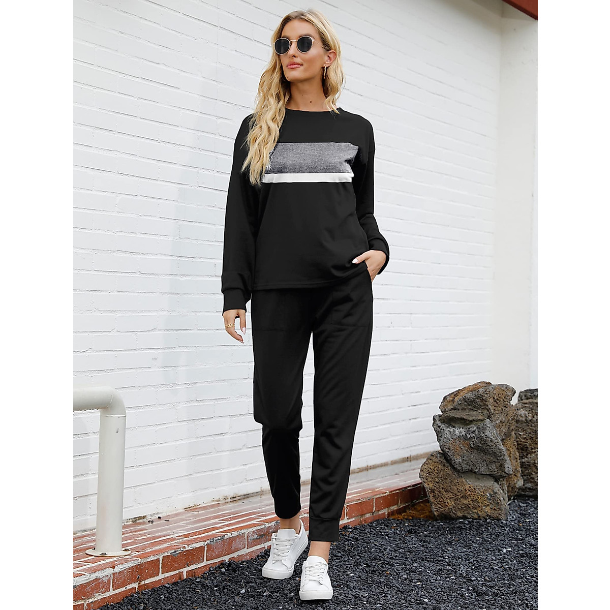 Bofell Two Piece Outfits for Women Fall Winter Clothes 2 Piece Lounge Sets 2024 M