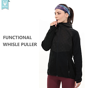 ALPHA CAMP Women's Fleece Jacket Long-Sleeve Hooded Full-Zip Fleece Jackets with Pockets Soft Polar Lightweight Fleece Coat