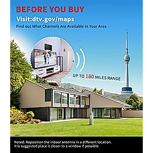 2023 Newest HD TV Antenna up 180 Miles Range-Indoor Antenna Support 4K 1080P All Older TV's & Smart TV, Digital Antenna with Amplifer Signal Booster-18 FT Premium Coaxial Cable