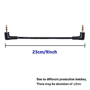 SinLoon 3.5mm Stereo Audio Cable, (2-Pack) Gold Plated 90 Degree Right & Left Angled 3.5mm Male to Male Stereo Audio Cable for Smartphones, Tablets, Media Players(3-P,9inch)