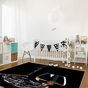 Non-Slip Area Rugs Room Mat- Ashtray Cigar Wine Glass Unhealthy Habit Home Decor Floor Carpet for High Traffic Areas Modern Rug Kitchen Mats Living Room Pads, 2'7''x5