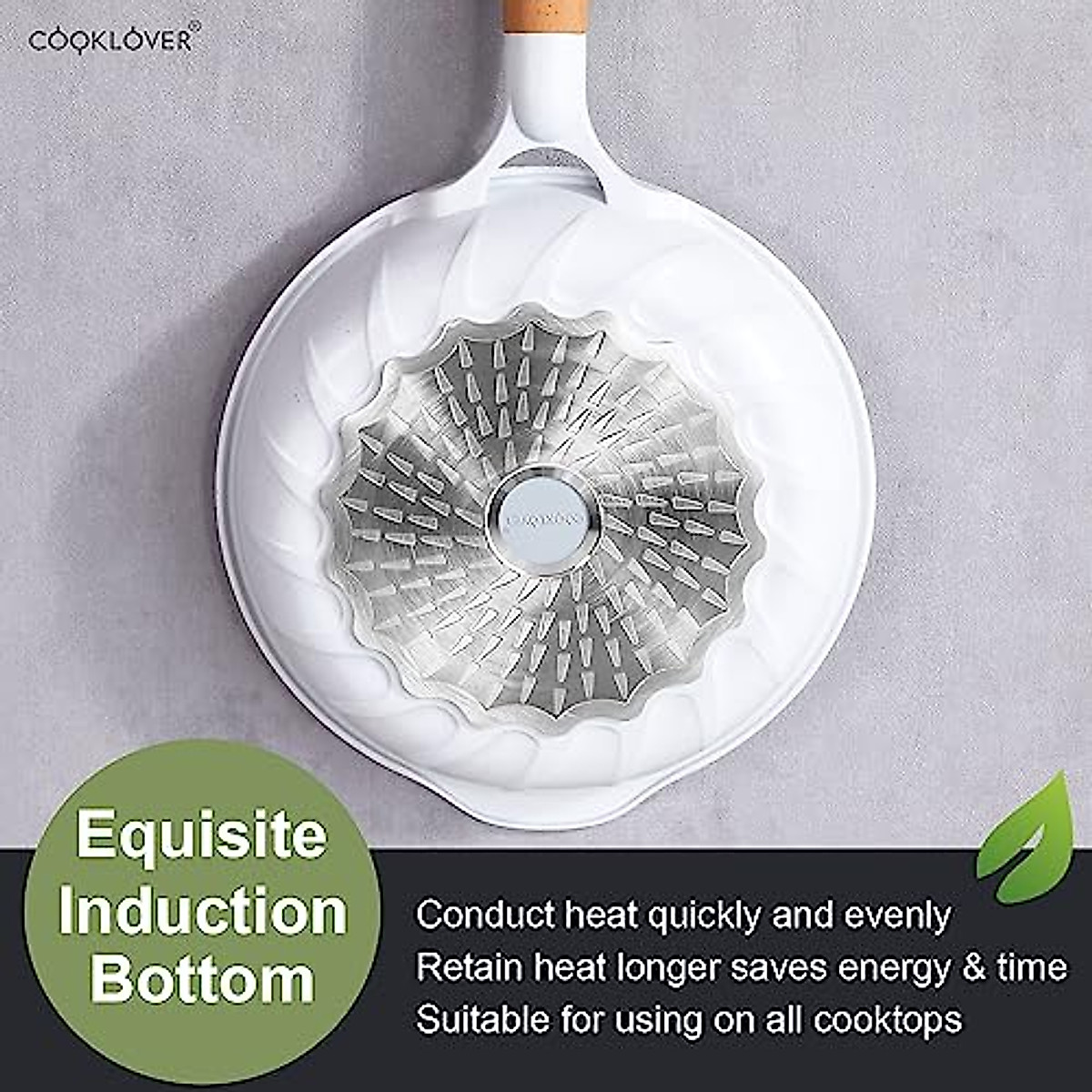 Cookware Set Nonstick 100% PFOA Free Induction Pots and Pans Set with Cooking Utensil 13 Piece – White