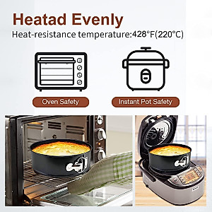 MeeQee Springform Pan Set of 3 Pieces 6.1/7.6/9.2 inches Nonstick Cake Pan Bakeware Set Cake Mold with Removable Bottom