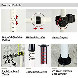 GOTOTOP Telescopic Garment Rack,Adjustable Clothing Rack, Double 2 Tier Heavy Duty Hang Clothes Rack,Closet Organizer, Freestanding Ceiling Hanging Closet Display Stand,No Drilling, No Tools Needed