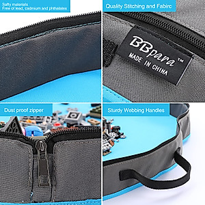 BBpara - Toy Storage Organizer & Play Mat for Building Bricks & Blocks - Toy Storage Bags Play Mat with Zipper - Easy to Keep The Kids Rooms Neat & Tidy - 45 Inches Large Size - Blue