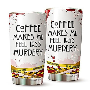 Kozmoz Inspire Halloween Decorations Halloween Gifts Horror Movies Lover Gifts Halloween Mugs Crime Scene True Crime Tumbler 20Oz Gifts for Men Women Friends on Christmas Birthday Coffee Tumbler