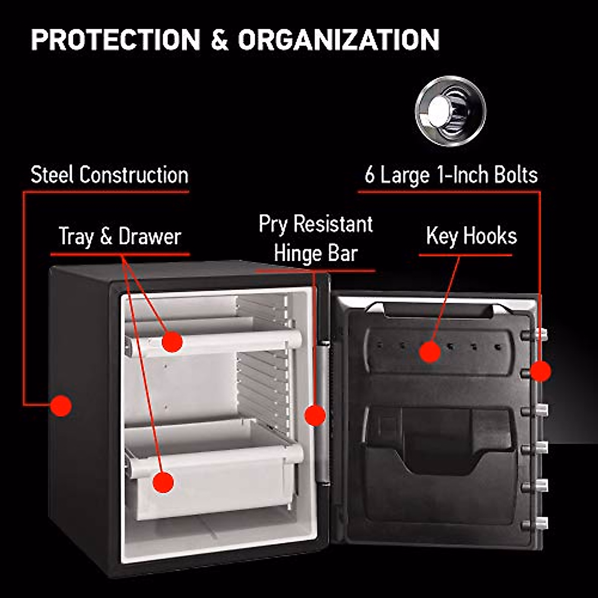 SentrySafe SFW205CWB Fireproof Waterproof Safe with Dial Combination, 2.05 Cubic Feet, Black