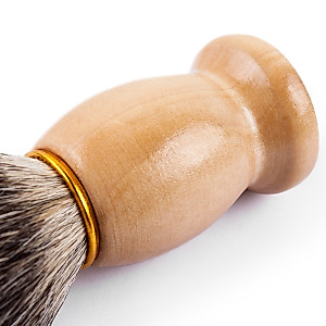 QSHAVE 100% Best Original Pure Badger Hair Shaving Brush Handmade. Real Wood Base. Perfect for Wet Shave, Safety Razor, Double Edge Razor