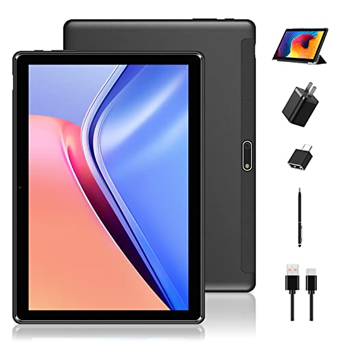 OVZIOCO Tablet PC 10 inch, Android, 4GB RAM 64GB ROM, 256GB Extended, Android11,6000mAh Battery, 2MP+8MP Camera, Bluetooth, WiFi,(Black)
