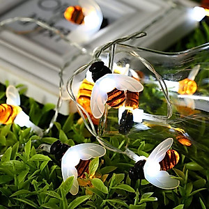 ALEVAK Honeybee Fairy String Lights Decorations - Honeybee 40 LED Waterproof Solar Power Led String Lights for Party, Wedding, House, Yard, Garden
