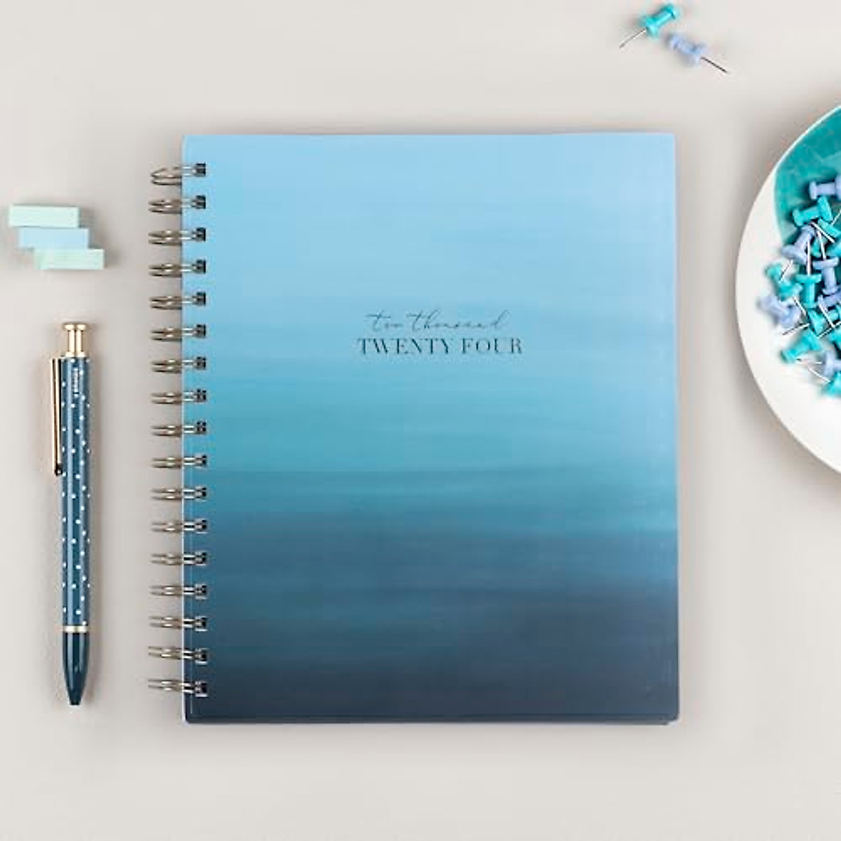 Blue Sky Life Note It 2024 Weekly and Monthly Planner Notes, 7" x 9", Frosted Cover, Wirebound, Marina (139480-24)