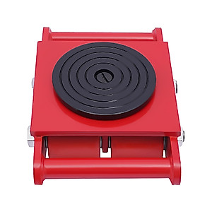 4pcs Machinery Mover, 6T Machinery Skate Dolly, 13200lbs Machinery Moving Skate, Machinery Mover Skate w/ 360° Rotation Cap and 4 Rollers, Heavy Duty Industrial Moving Equipment, Red