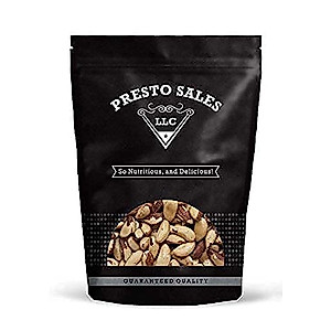 Brazil nuts, "Crispy n' Fresh" Raw Shelled Whole FANCY Grade, Brazil Origin, KETO, Vegan, Non-GMO And Natural, Superior, Packed in a 5 lbs. (80 oz.) Resealable pouch bag by Presto Sales LLC