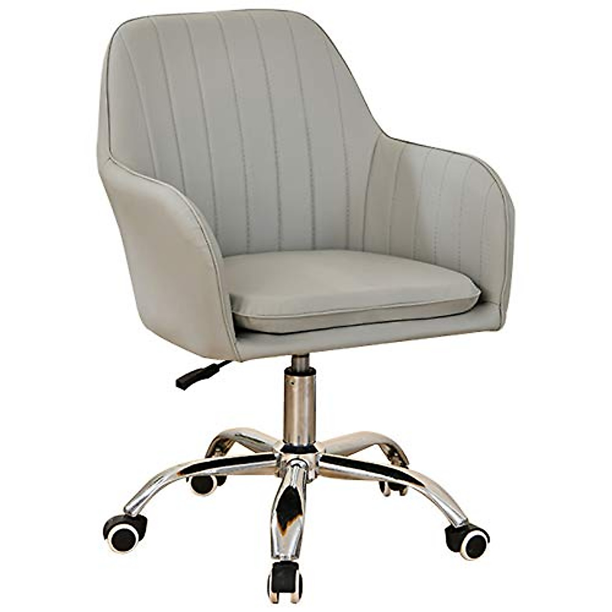 ECBETCR Chair Desk Chair Swivel Ergonomic Office Chair Mid Back Office Chair Ergonomic Swivel Desk Office Chair with Lumbar Support Adjustable Height PU Leather Computer Task Chairs